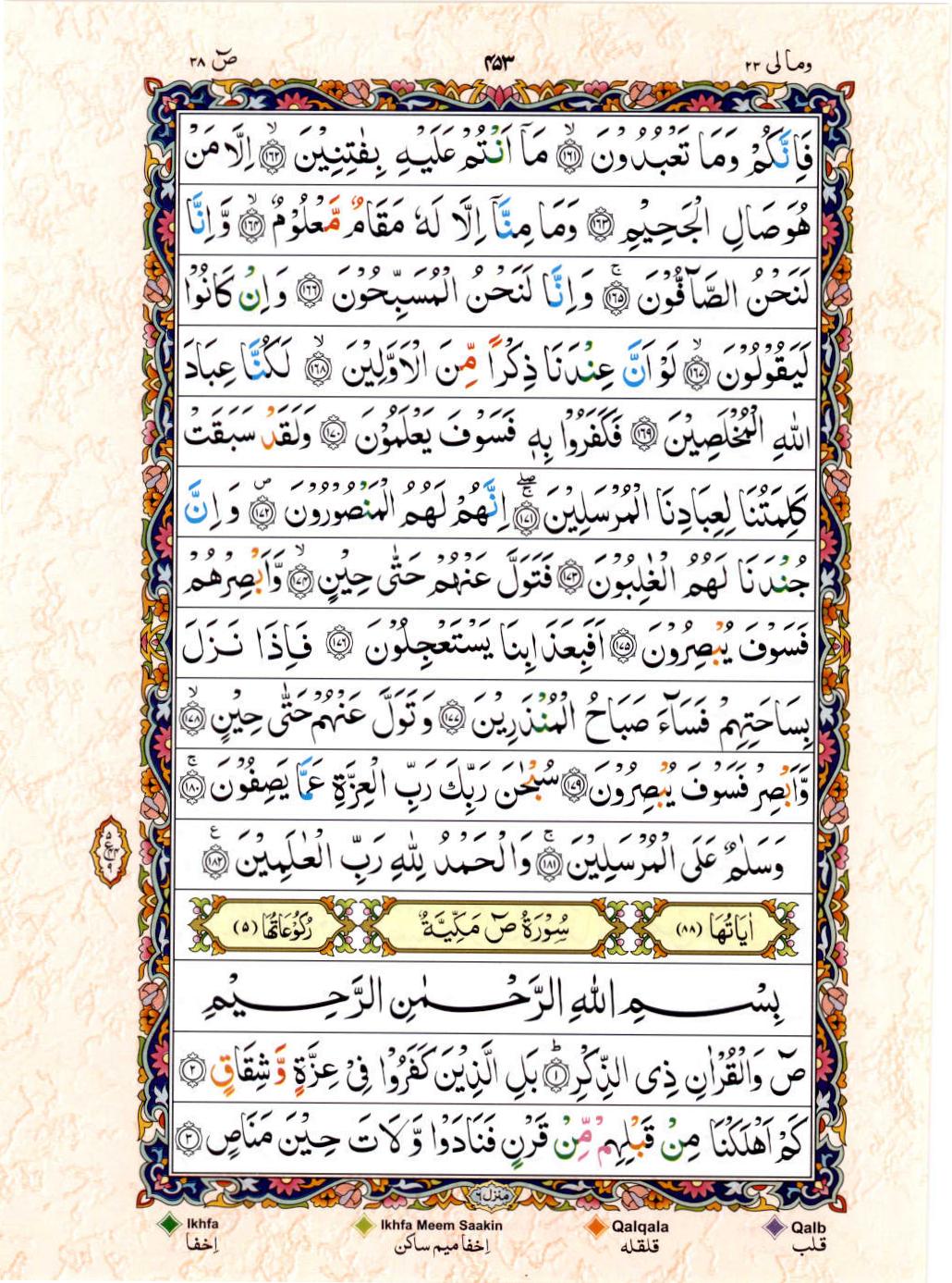 15 Lines Color Coded Al Quran Juz 23 Page 453